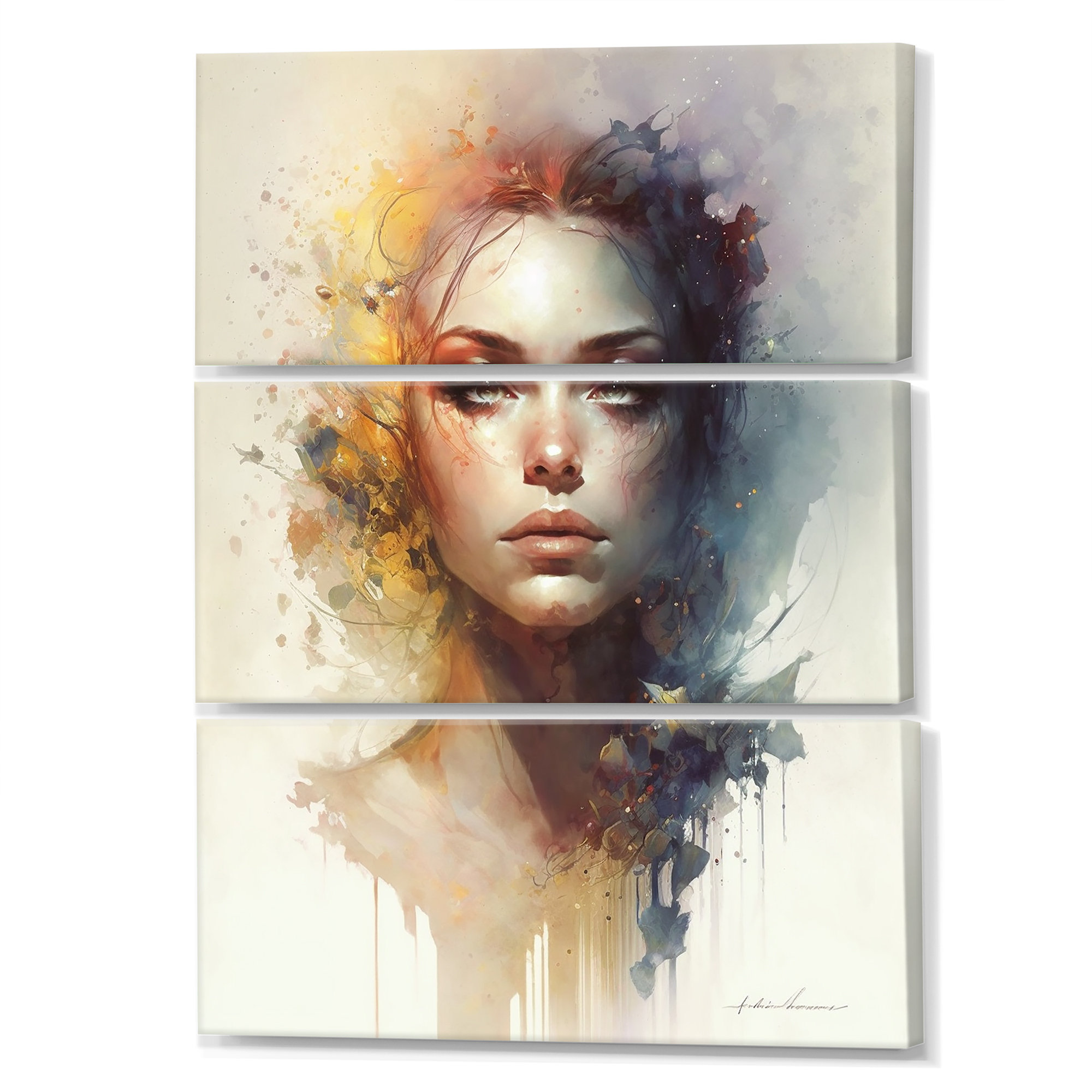 Mercer41 Sensual Femme Fatale Watercolor II - Woman Portrait Canvas ...